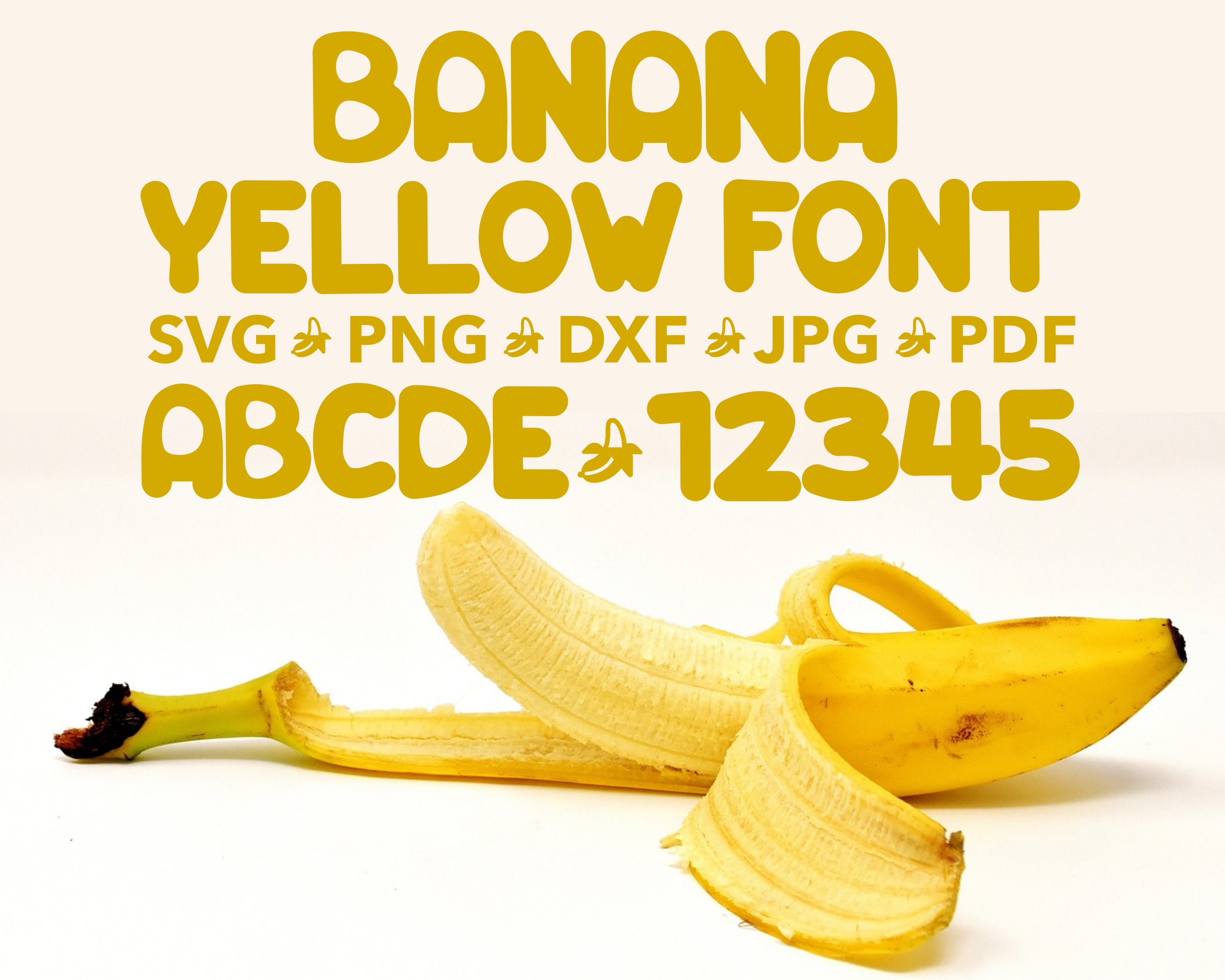 Banana Yellow Font SVG - Banana Yellow Alphapack - Yellow Font Clip Art ...