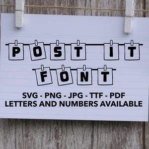 Post It Font SVG, Note Font TTF, Post It Note Letters SVG, Png, Jpg ...