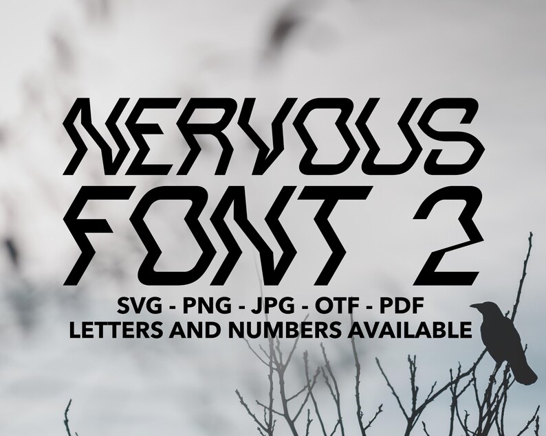 Nervous Font SVG, Wavy Font for Cricut, Wavy Font SVG, PNG, Jpg, Otf ...