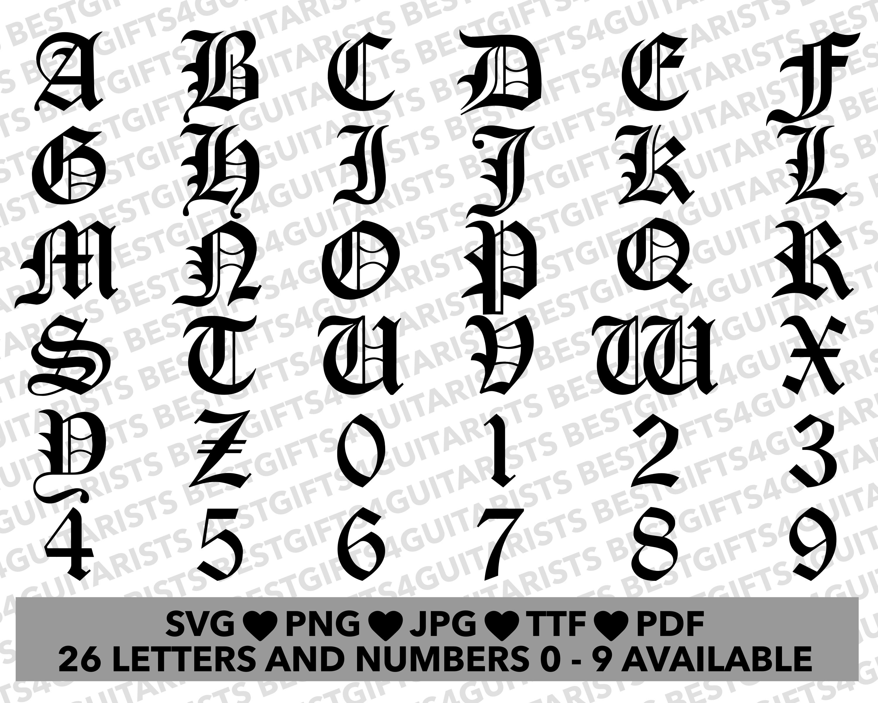 Gothic Font SVG, Blackletter Font SVG, Gothic Font Svg, Png, Jpg, Ttf ...