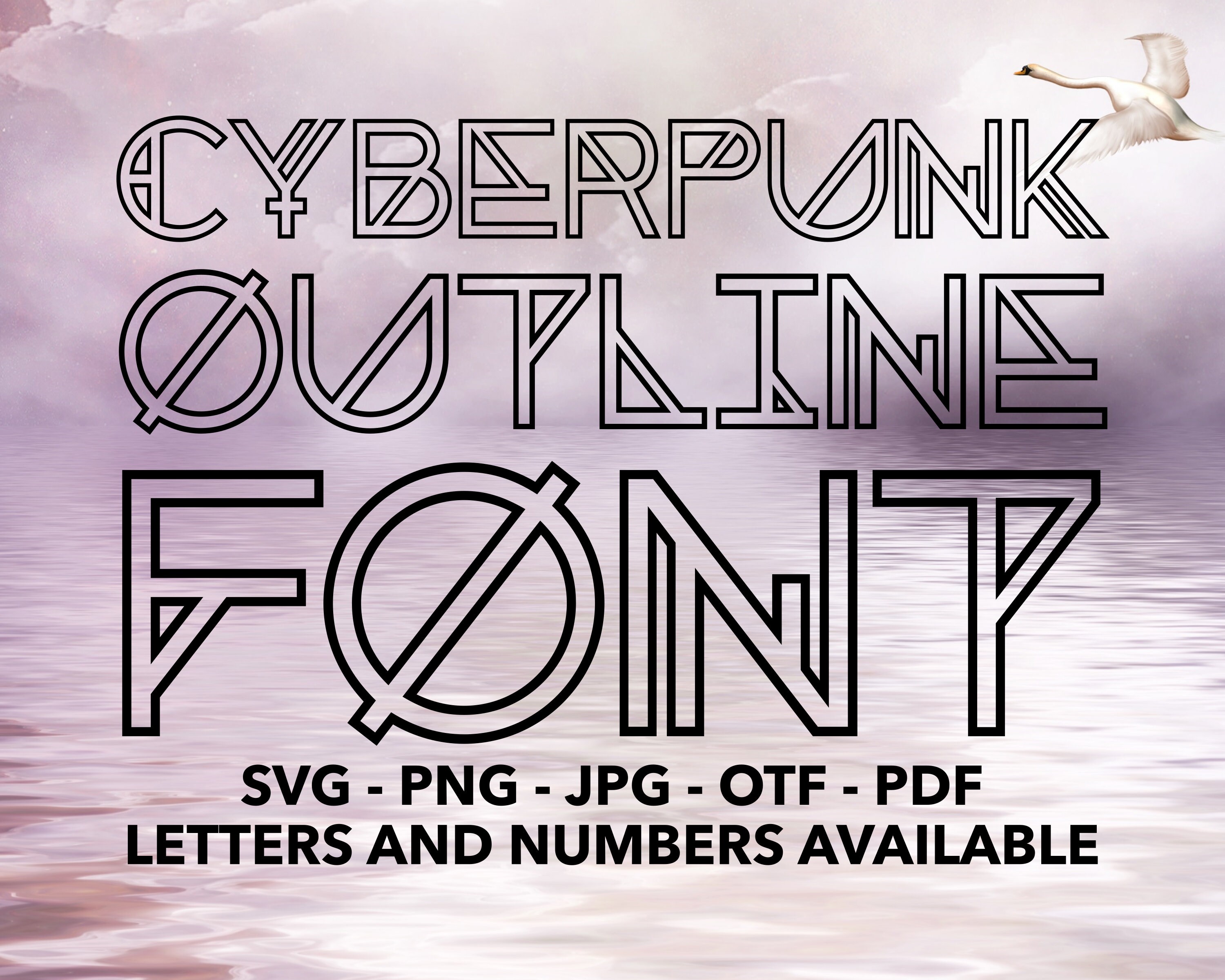 Cyberpunk Outline Font SVG, Cyberpunk Font for Cricut, Cyberpunk Font ...