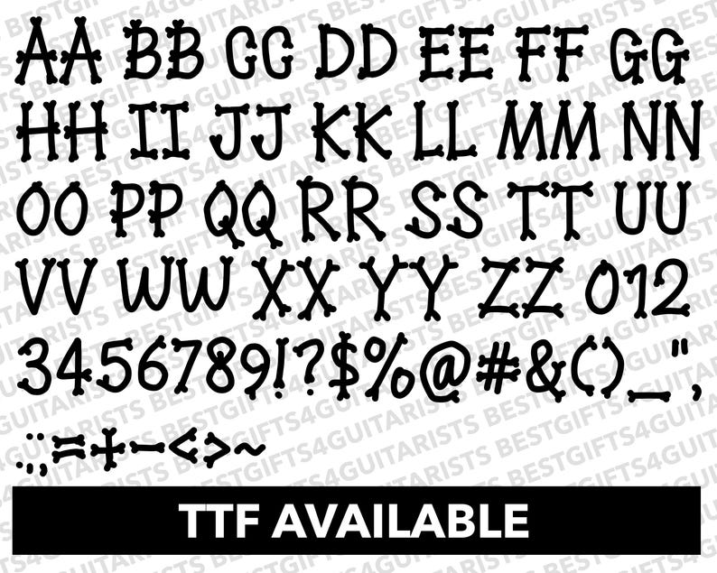 Boney Bones Font SVG, Bone Letters, Bont Font PNG, Bone Numbers Svg ...