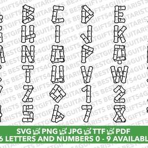 Bamboo Outline Font SVG, Bamboo Font TTF, Bamboo Svg, Png, Jpg, Ttf ...