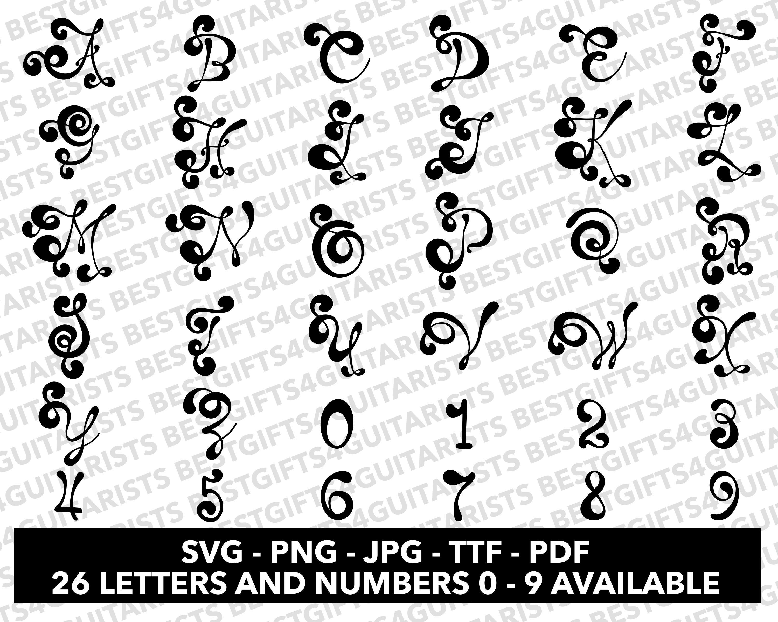 Fancy Curly Font SVG, Curly Font PNG, Culry Font for Cricut, Fancy Font ...