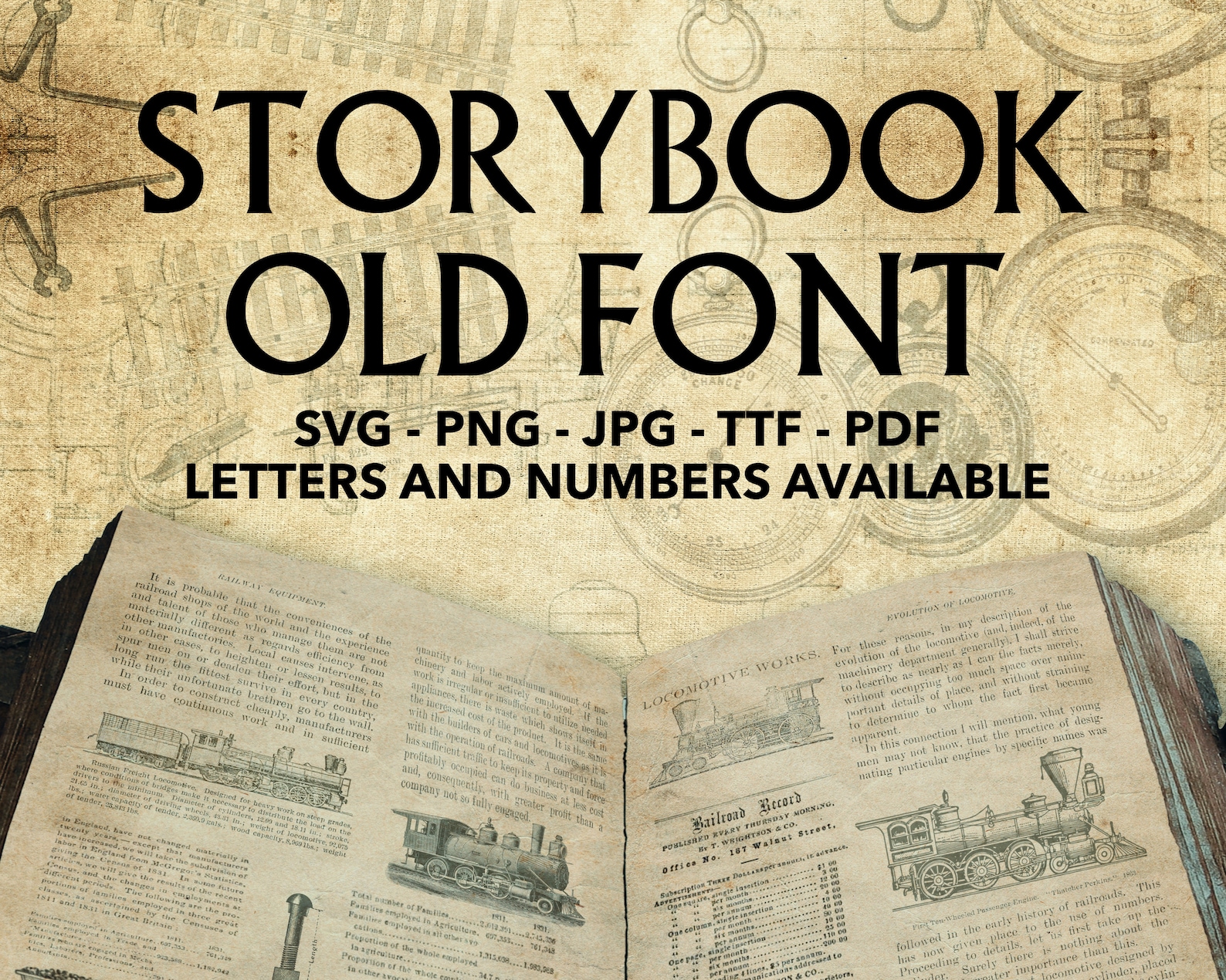Storybook Old Book SVG, Storybook Font for Cricut, Storybook Font SVG ...