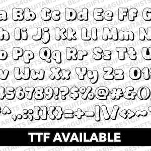 Bold Outline Font SVG, Outline Font for Cricut, Outline Font SVG, PNG ...