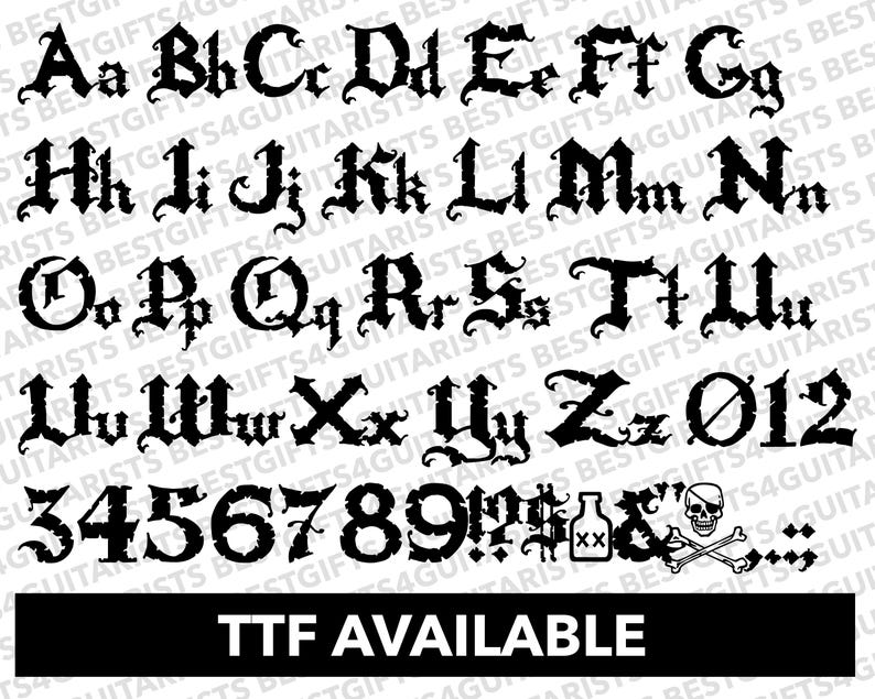 Distressed Pirate Font SVG, Pirate Font for Canva, Pirate Font SVG, PNG ...