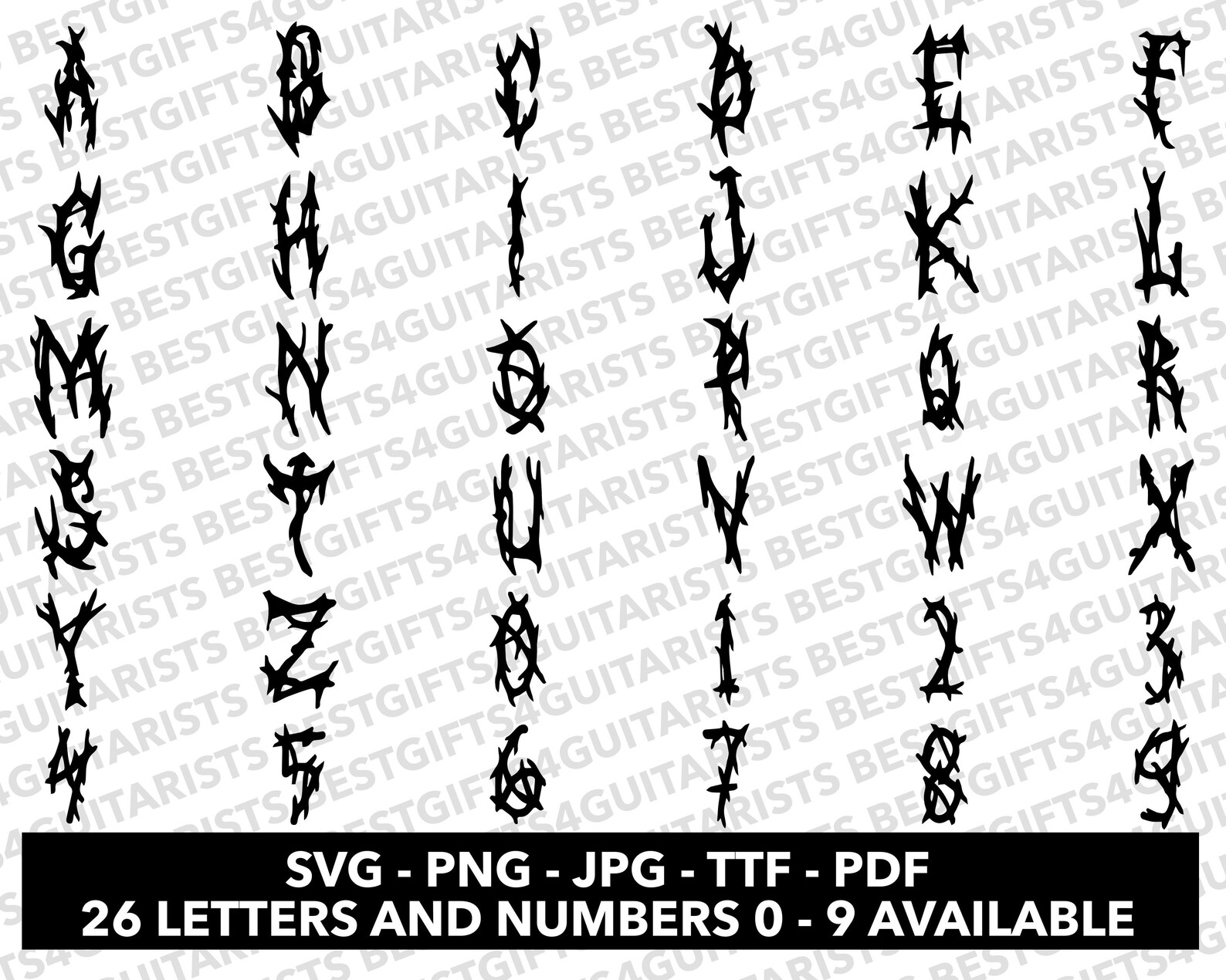 Thorn Font SVG, Rockstar Font TTF, Distressed Letters SVG, Png, Jpg ...