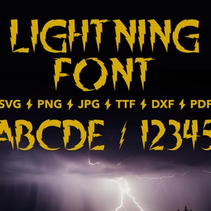 Lightning Letters and Numbers SVG - Thunder Bolt Alphabet - Lightning ...