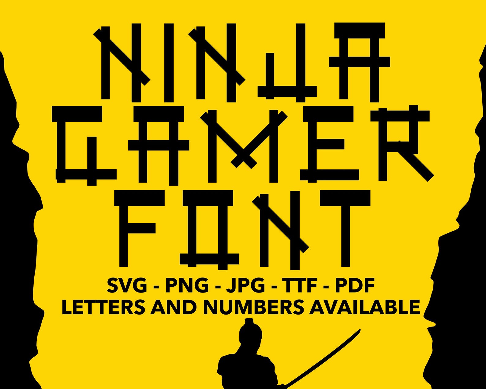 Ninja Gamer Font SVG, Gamer Font for Cricut, Gamer Font SVG, PNG, Jpg ...