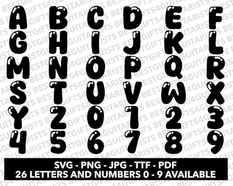Shiny Bubbly Font SVG, Bubble Alphabet, Balloon Numbers Svg, Png, Ttf ...