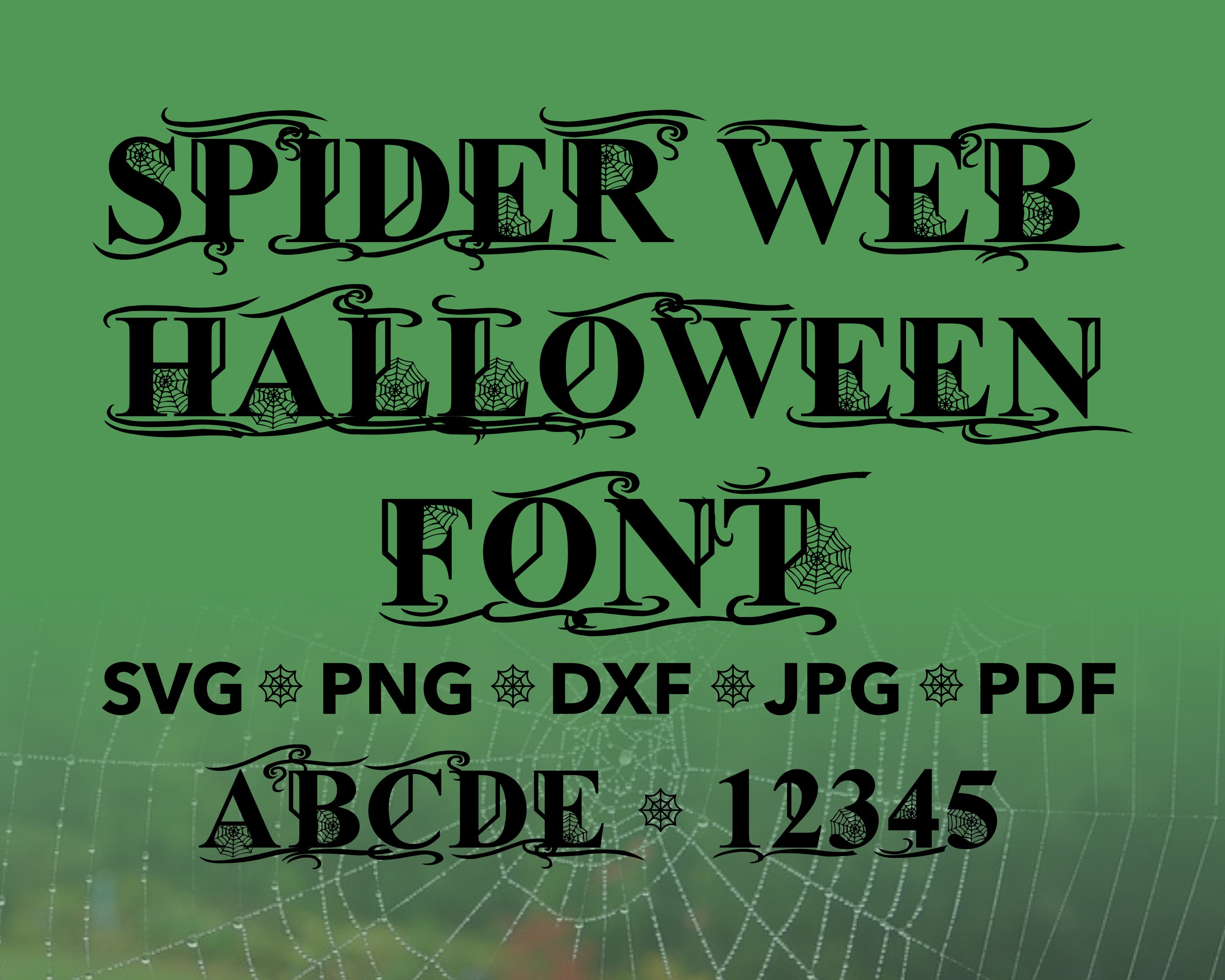 Spider Web Halloween Font SVG Spider Web Font Halloween Font Spider Web ...