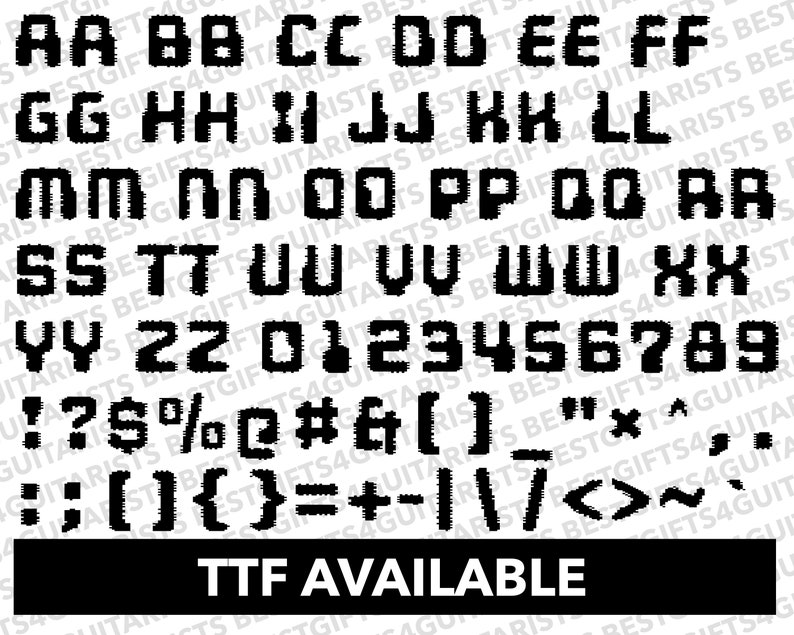 Glitched Computer Font SVG, Glitch Font for Cricut, Glitch Font SVG ...