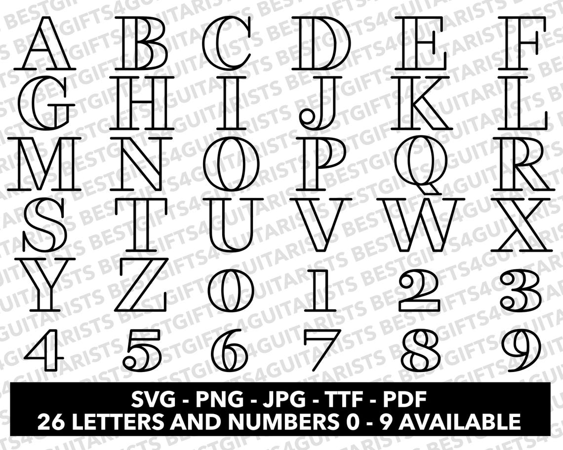 Outlined Font SVG, Outline Font for Cricut, Outline Font SVG, PNG, Jpg ...