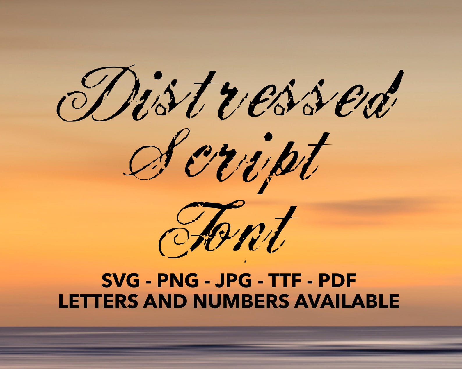 Distressed Script Font SVG, Script Font for Cricut, Script Font SVG ...