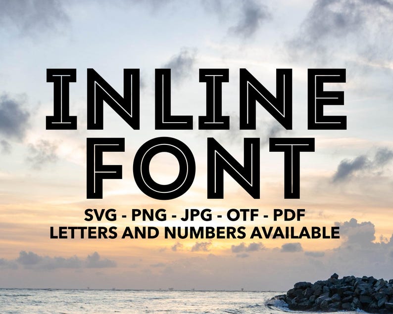 Inline Font SVG, Line Letters, Line Numbers, Distressed Letters SVG ...