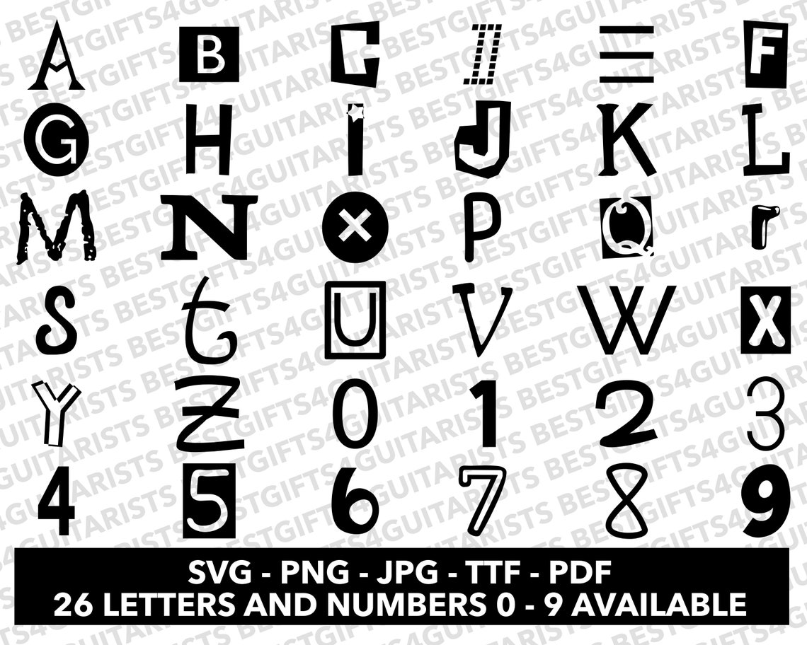 Instant TTF Ransom Letter Font SVG, Ransom Font for Cricut, Ransom Font ...