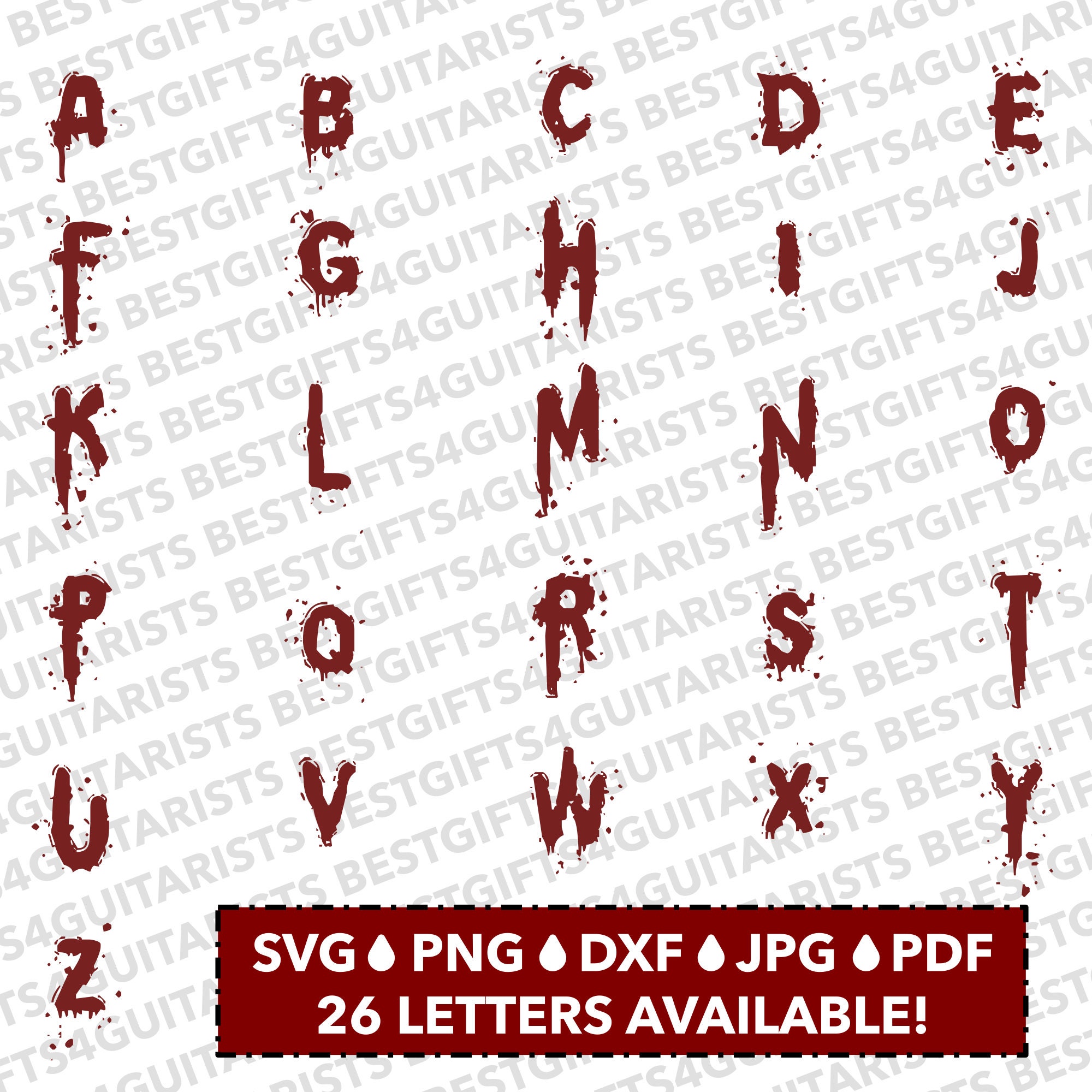 Blood Font SVG, Blood Alphabet SVG, Horror Font for Cricut Svg, Dxf ...