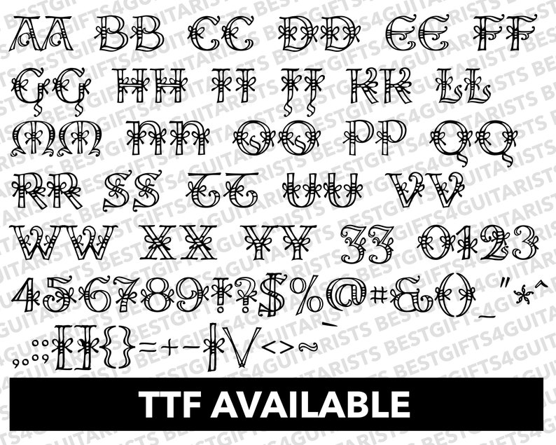 Bow Font SVG, Bow Font for Cricut, Bow Font SVG, PNG, Jpg, Ttf, Pdf ...