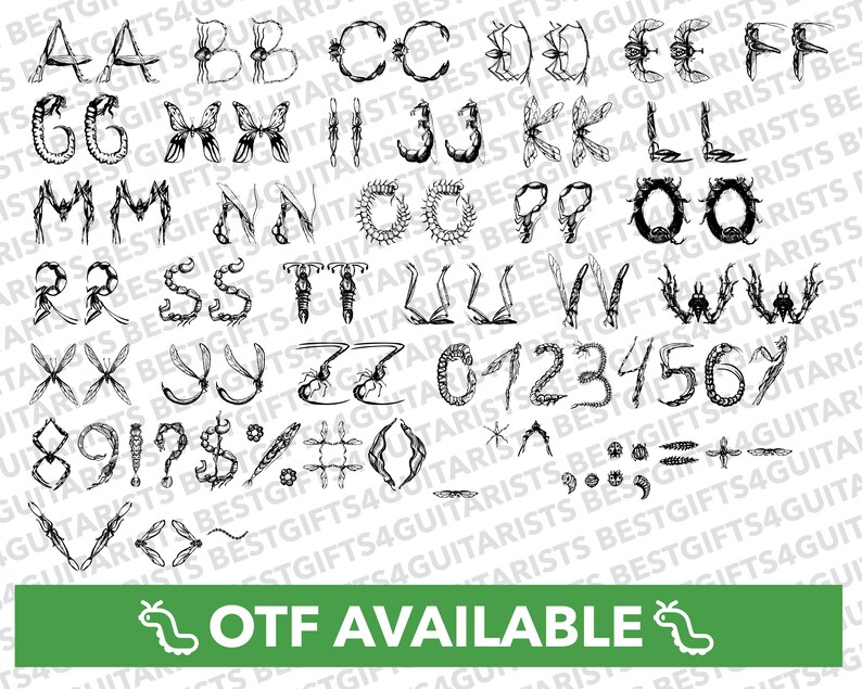 Bug Font SVG, Insect Alphapack, Bug Font for Cricut SVG, PNG, Jpg, Otf, Dxf, Pdf Bug Numbers Png ...