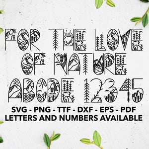 Nature Font SVG, for the Love of Nature Font SVG, Nature Alphabet ...