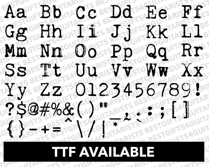 Distressed Typewriter Font SVG, Distressed Font TTF, Distressed Svg ...