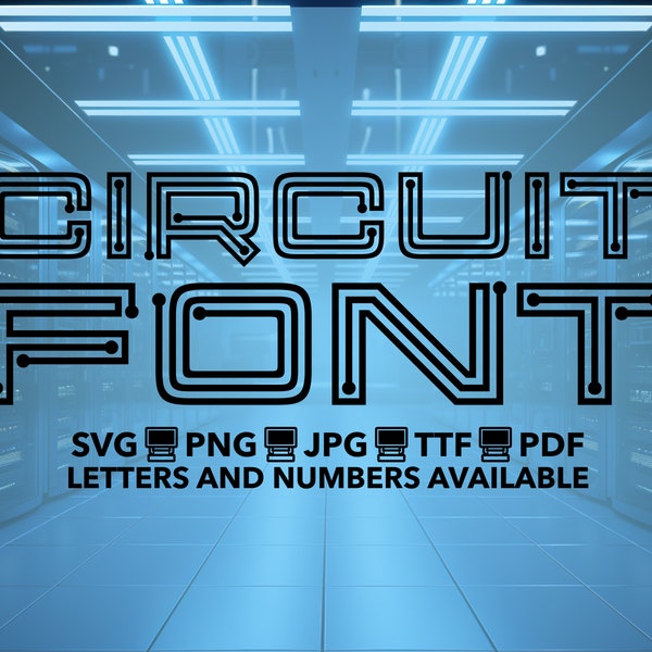 Circuit Font - Etsy