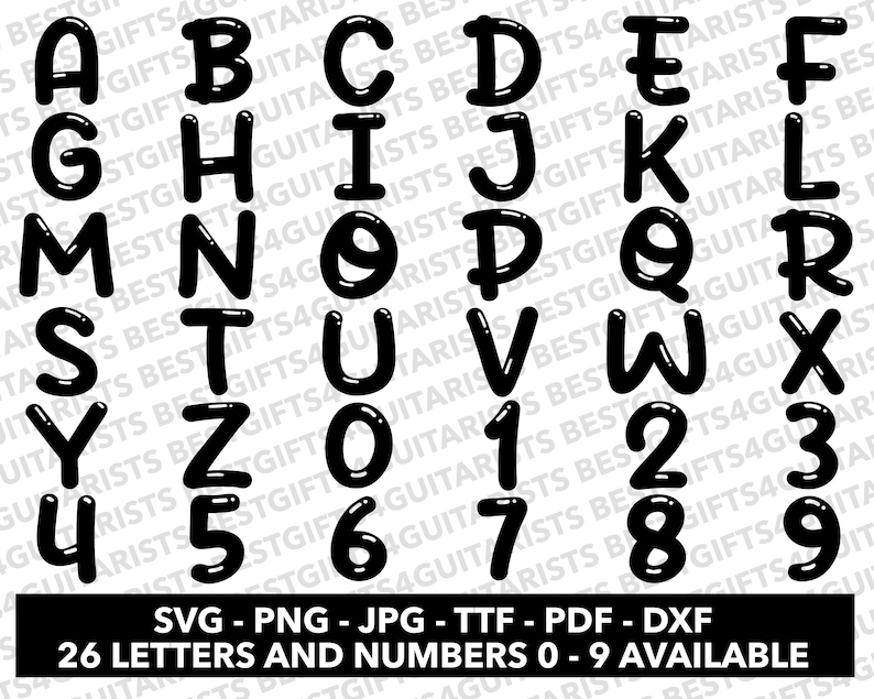 Bubble Font SVG, Bubble Alphabet, Balloon Numbers Svg, Png, Ttf, Dxf ...