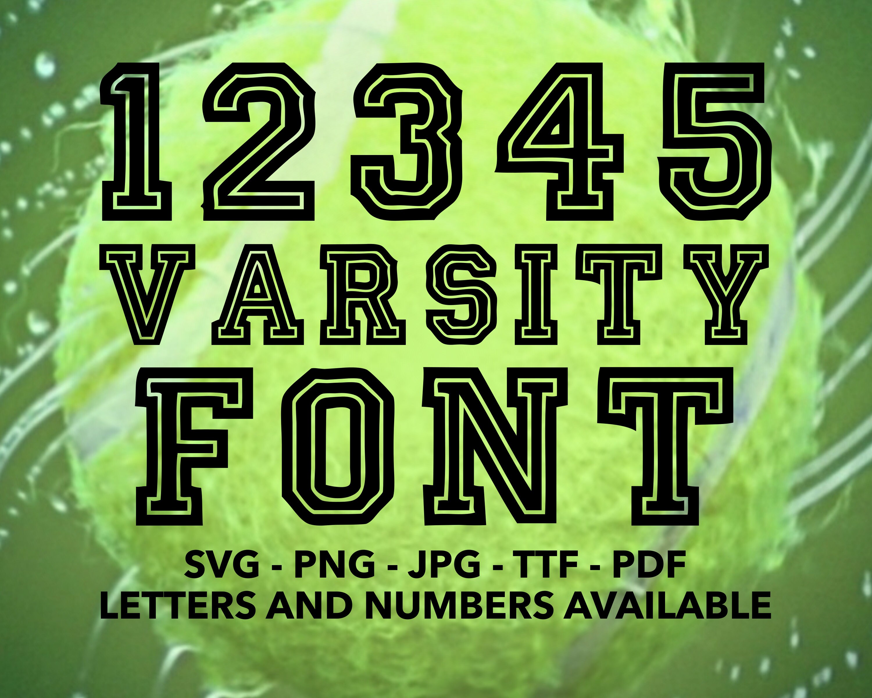12345 Varsity Font SVG, Varsity Font, Varsity Font SVG, PNG, Jpg, Ttf ...
