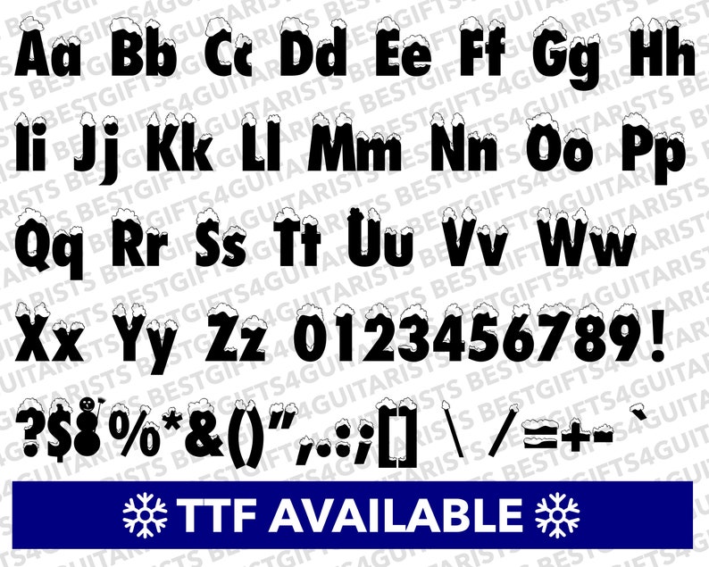 Snow Cap Font SVG, Snow Cap Font TTF, Icy Font, Icey Font, Ice Font Svg ...
