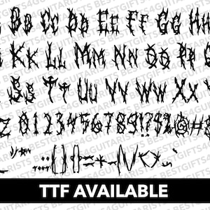Thorn Font SVG, Rockstar Font TTF, Distressed Letters SVG, Png, Jpg ...