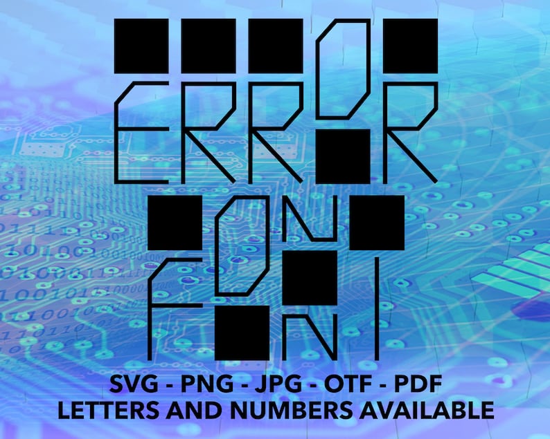 Error Font SVG, Error Font for Cricut, Error Font SVG, PNG, Jpg, Otf ...