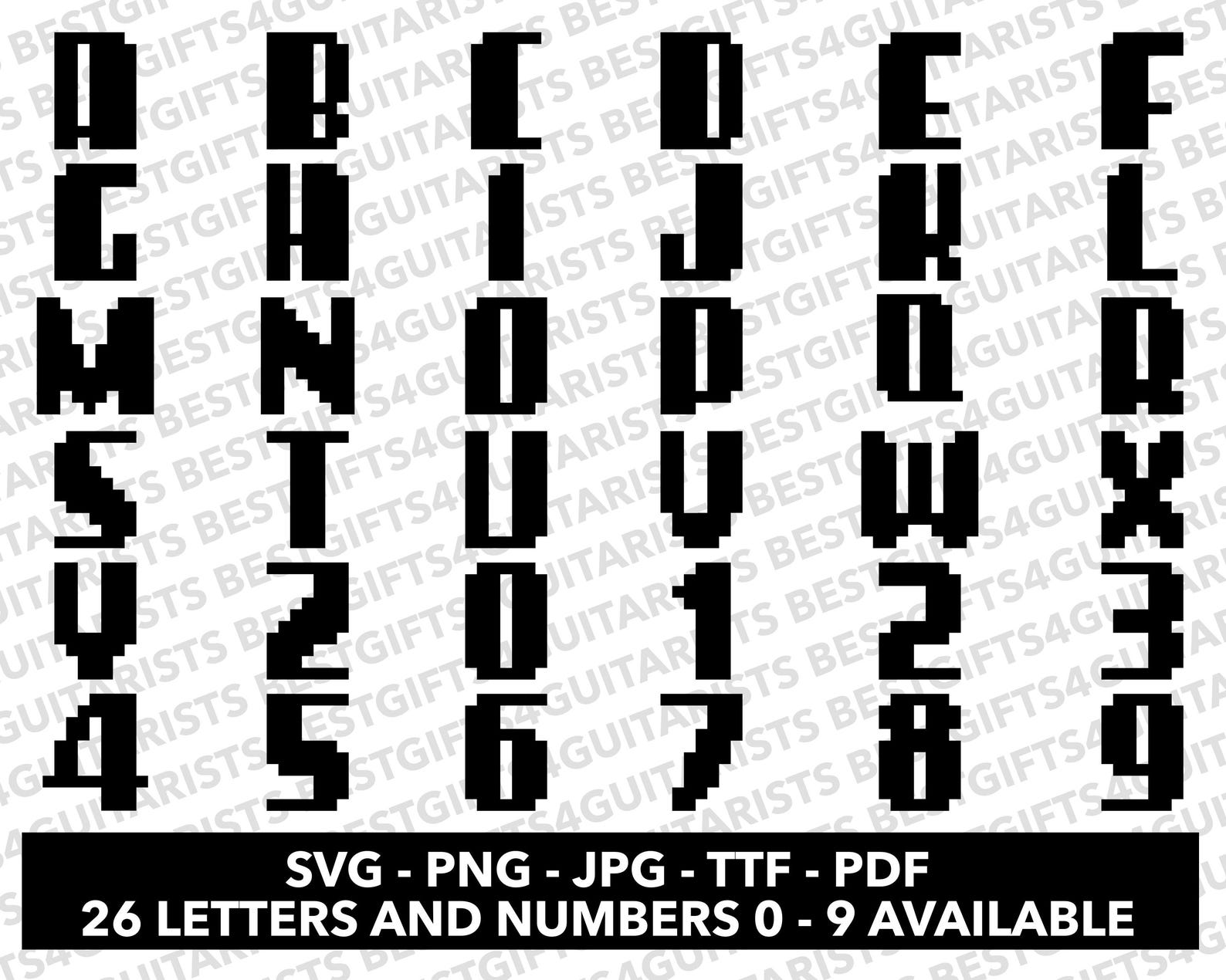 Bold Pixel Font SVG, Pixel Font for Cricut, Pixel Font SVG, PNG, Jpg ...