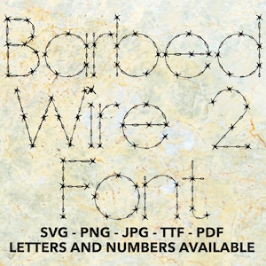 Barbed Wire Font SVG, Barbed Wire Font TTF, Barbed Wire Letters Svg ...
