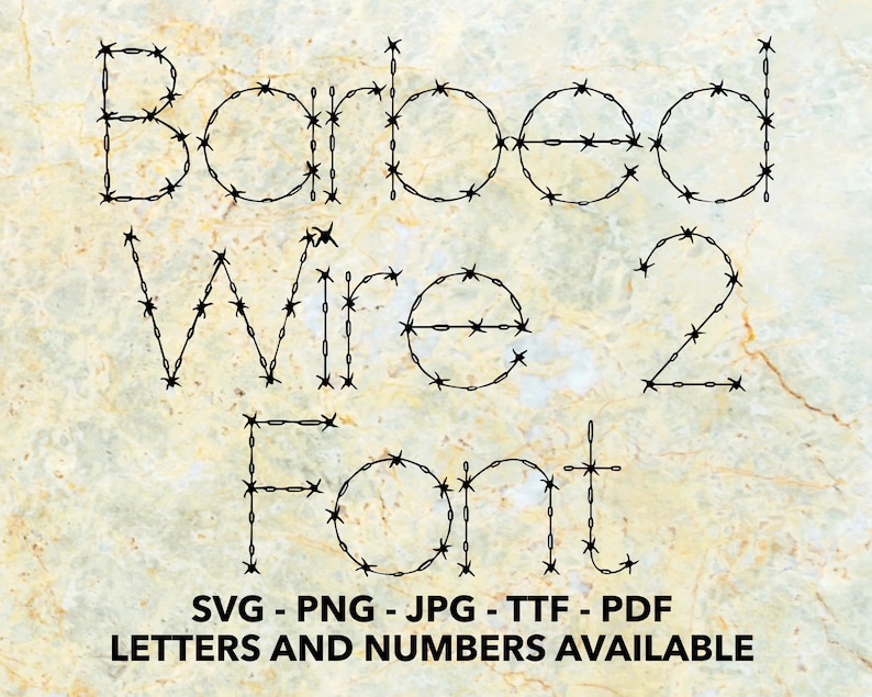 Barbed Wire Font SVG, Barbed Wire Font TTF, Barbed Wire Letters Svg ...