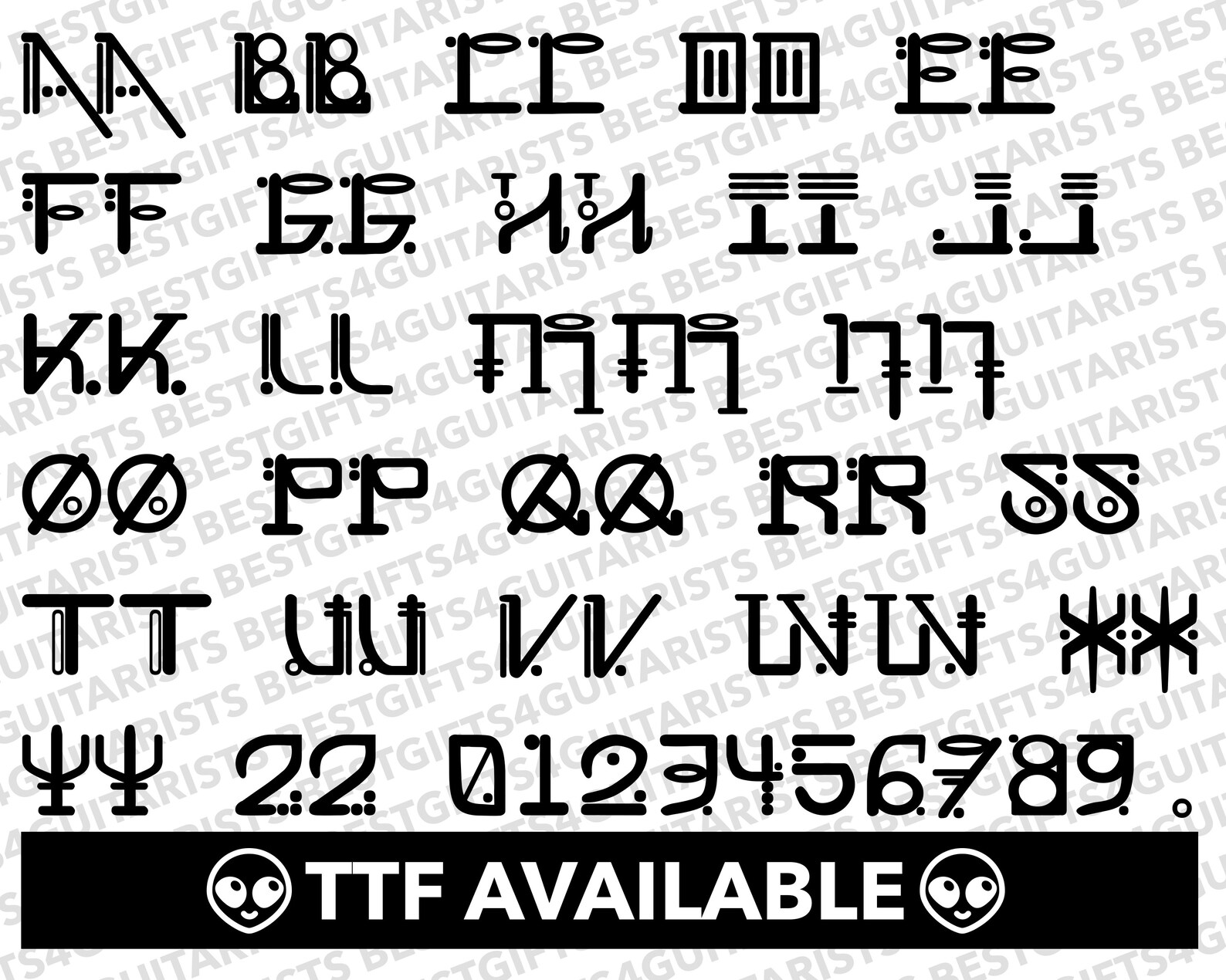 Alien Futuristic Font SVG, Alien Font for Cricut, Alien Font SVG, PNG ...