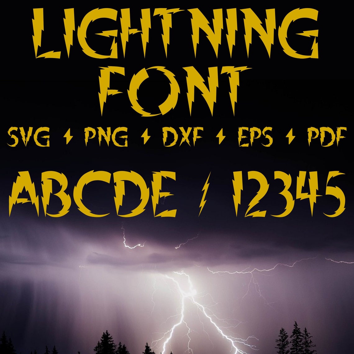 Lightning Letters and Numbers SVG Thunder Bolt Alphabet - Etsy
