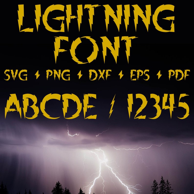 Lightning Letters and Numbers SVG Thunder Bolt Alphabet - Etsy
