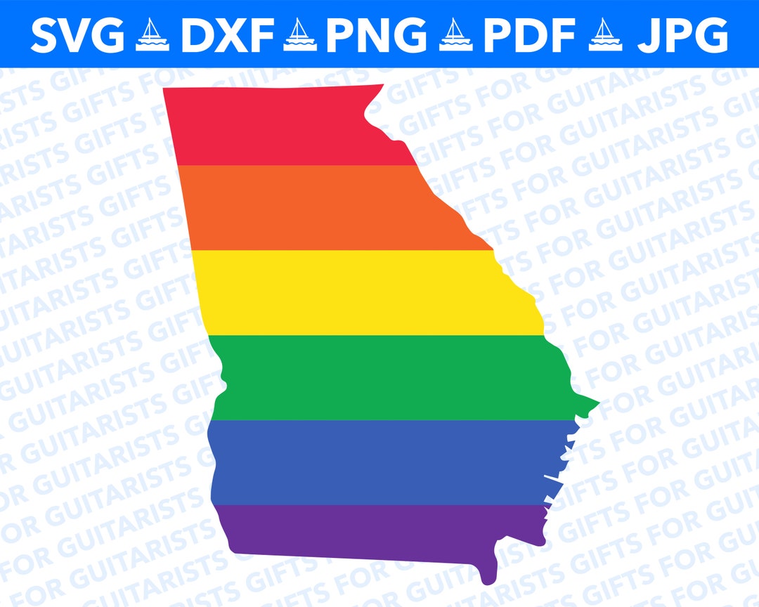 Georgia State SVG Rainbow Georgia Cut File Georgia LGBTQ Cricut Cutfile ...