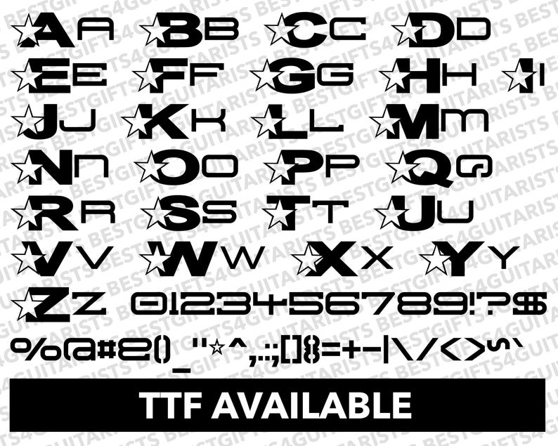 Dancing Star Font SVG, Dance Star Font PNG, Dancing Star Letters Svg ...
