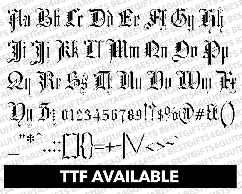 Fancy Old English Font SVG, Blackletter Font SVG, Gothic Font Svg, Png ...