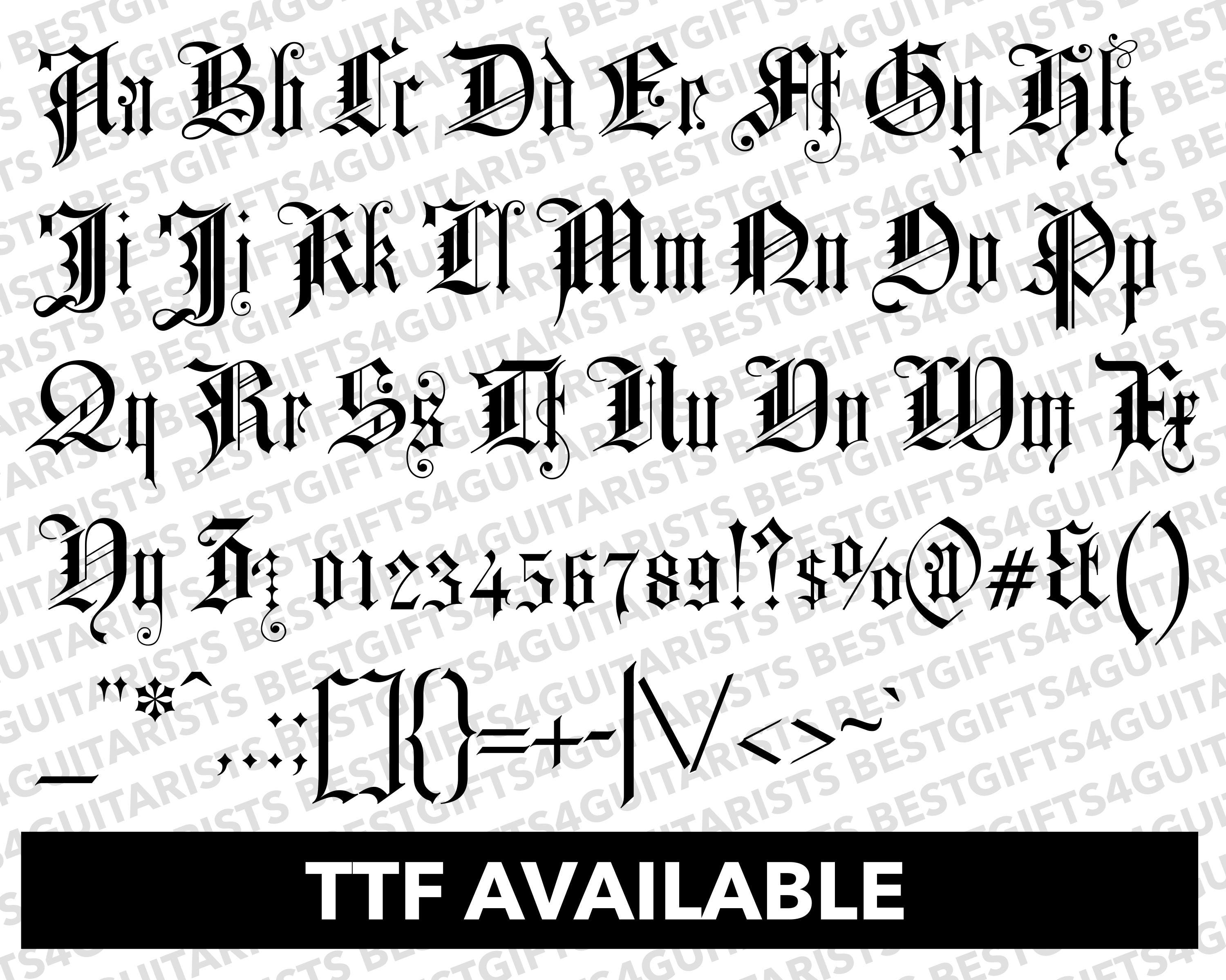 Fancy Old English Font SVG, Blackletter Font SVG, Gothic Font Svg, Png ...