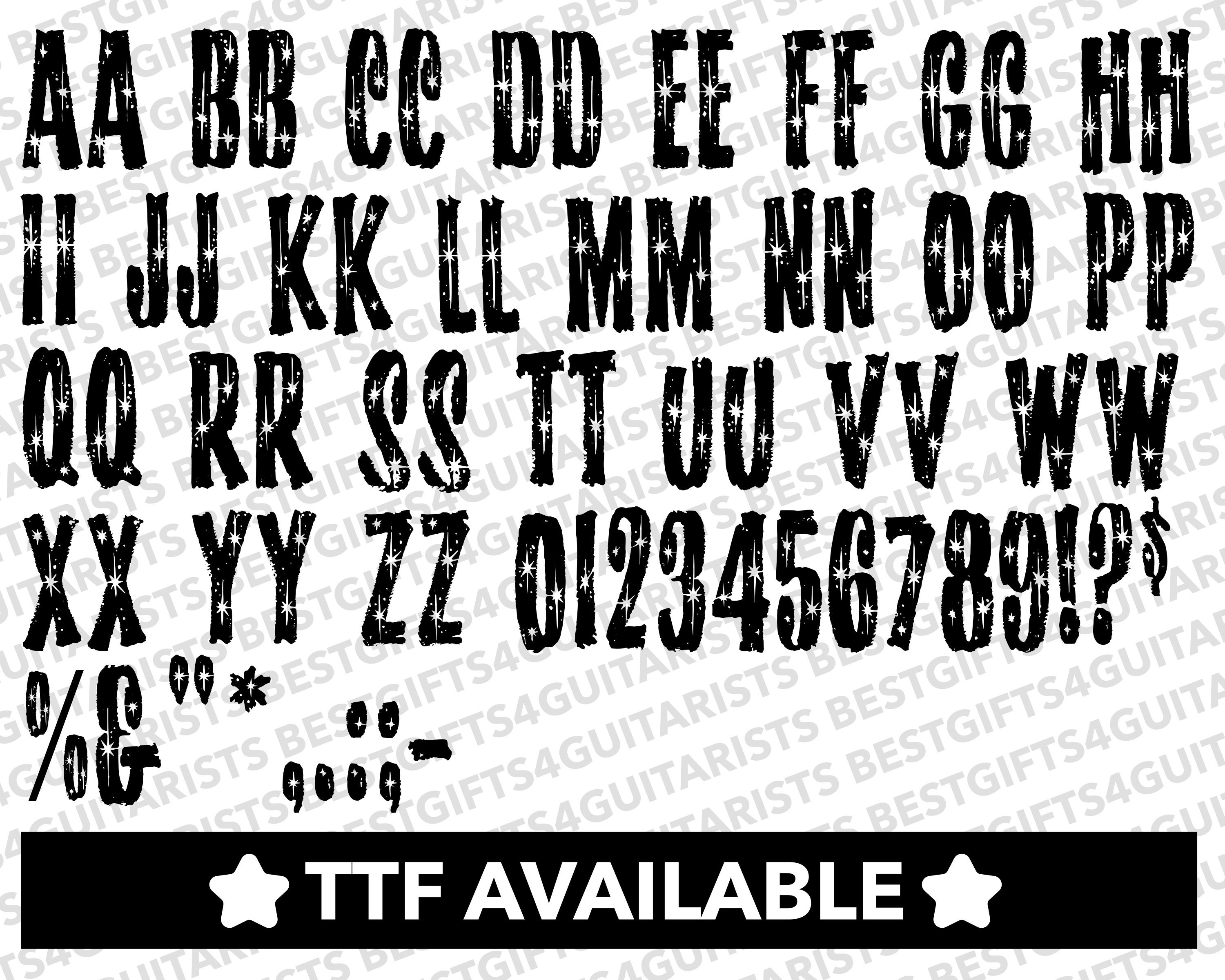 Distressed Star Font SVG, Star Font for Cricut, Distressed Font SVG ...