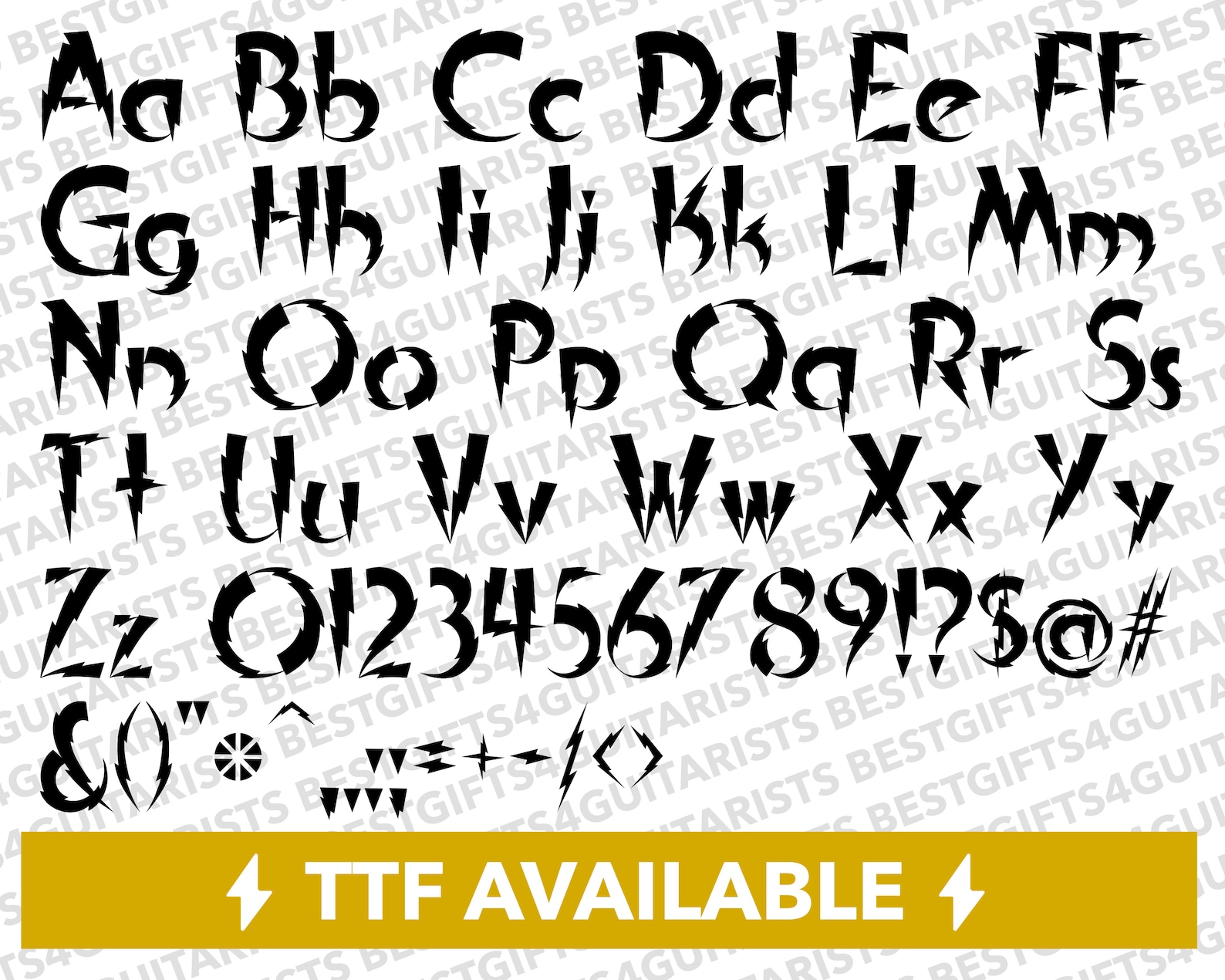 Lightning Letters and Numbers SVG - Thunder Bolt Alphabet - Lightning ...