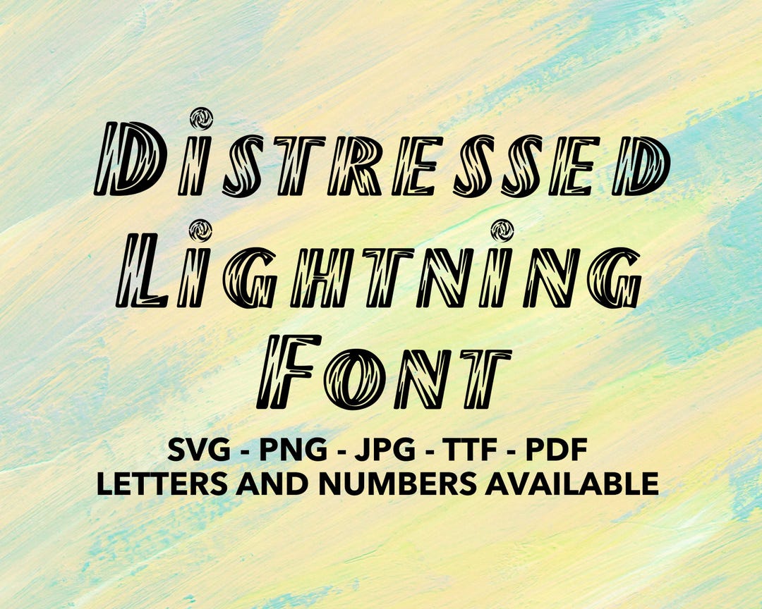 Distressed Lightning Font SVG, Distressed Font for Cricut, Distressed ...
