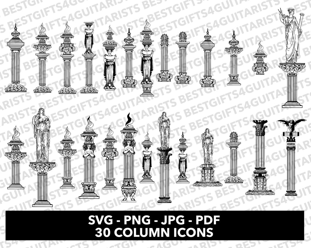 Column Icons SVG, Greek Symbols SVG, Columns Svg, Png, Jpg, Pdf Greek ...