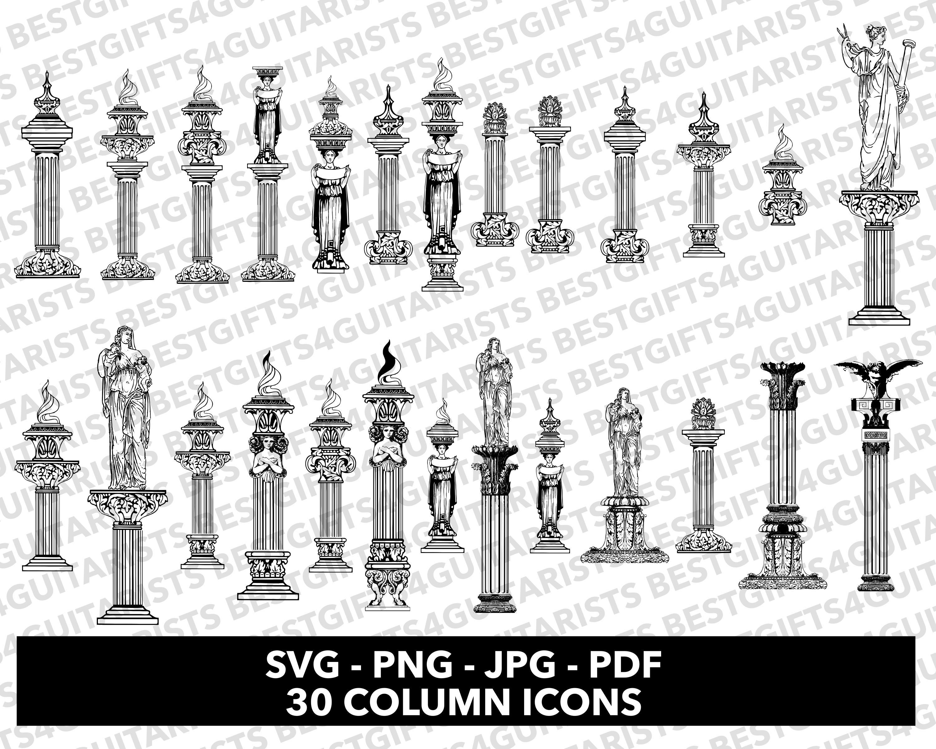 Column Icons SVG, Greek Symbols SVG, Columns Svg, Png, Jpg, Pdf Greek ...