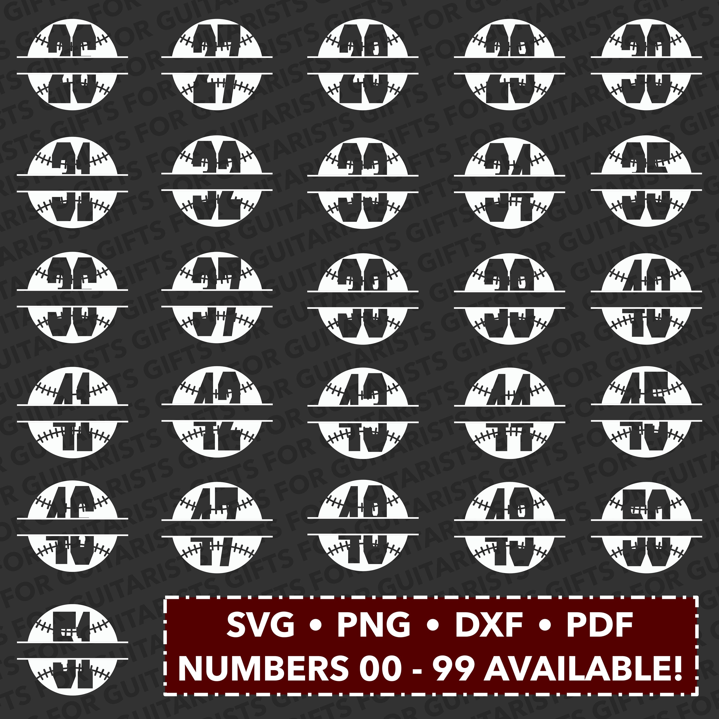 Baseball Numbers SVG, Baseball Numbers for Cricut, Baseball Numbers SVG ...