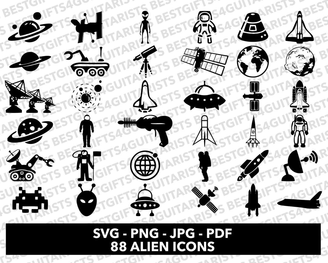 Alien Icons SVG, Alien Icons for Cricut, Alien Logo SVG, PNG, Jpg, Pdf ...