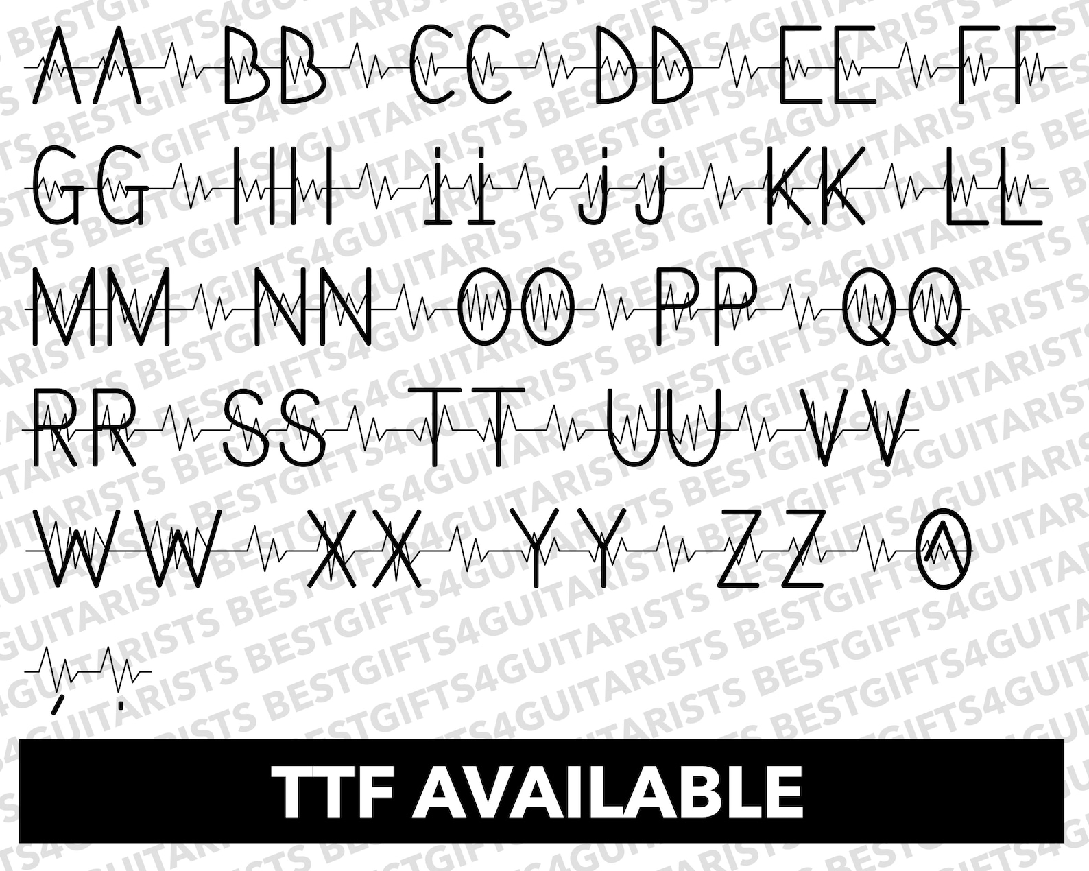 Heartbeat Lifeline Font SVG, Heartbeat Font for Cricut, Heartbeat Font ...